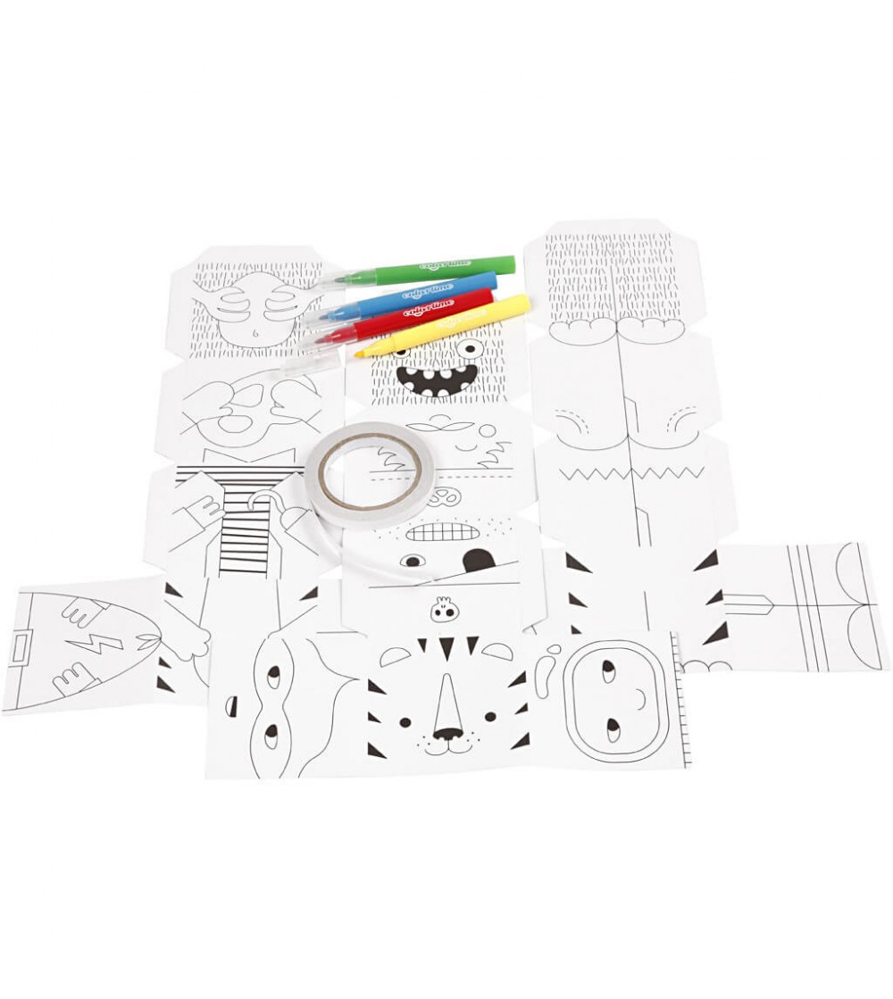 Mini kit creativ - Cuburi carton Monstri - Art and crafts - JOUJOU.RO
