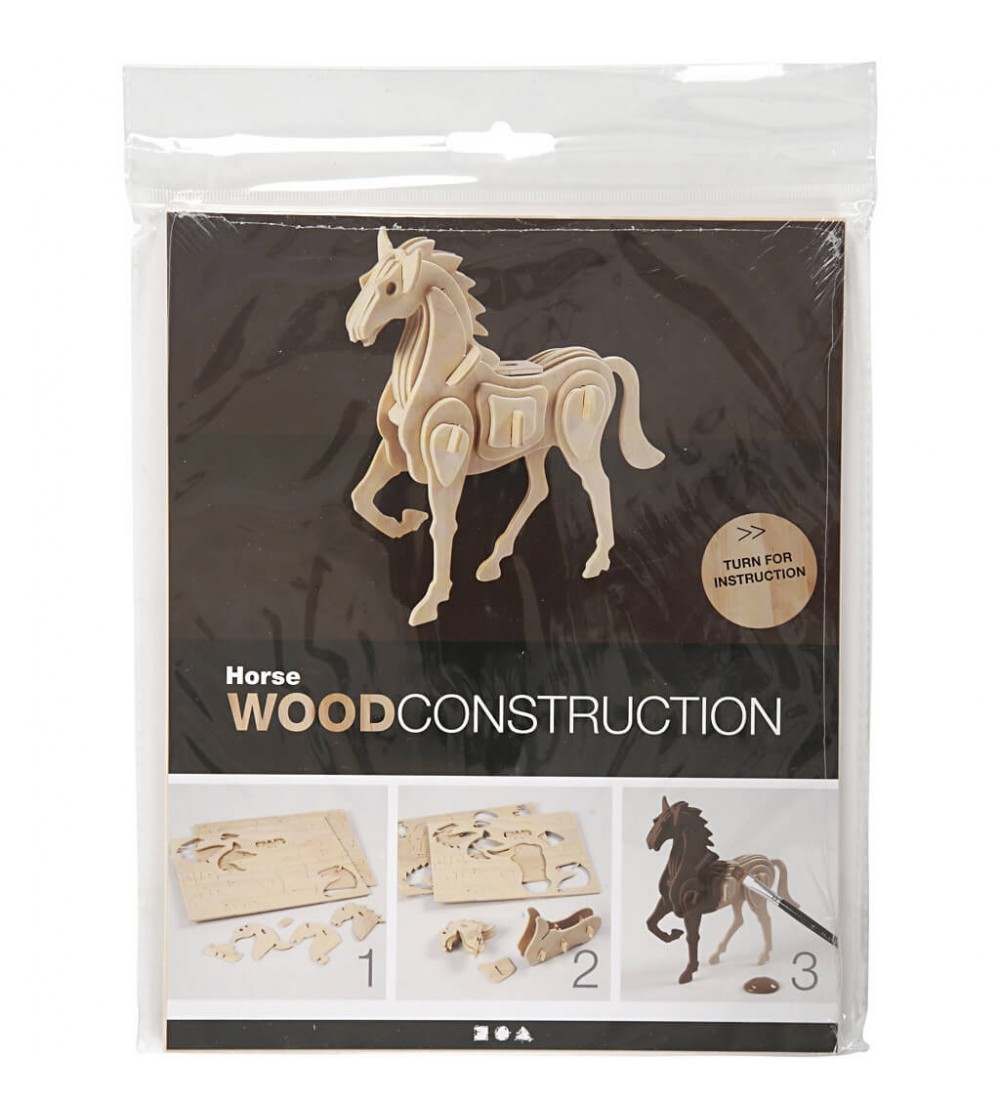 Kit 3D din placaj de lemn - Cal - Art and crafts - JOUJOU.RO