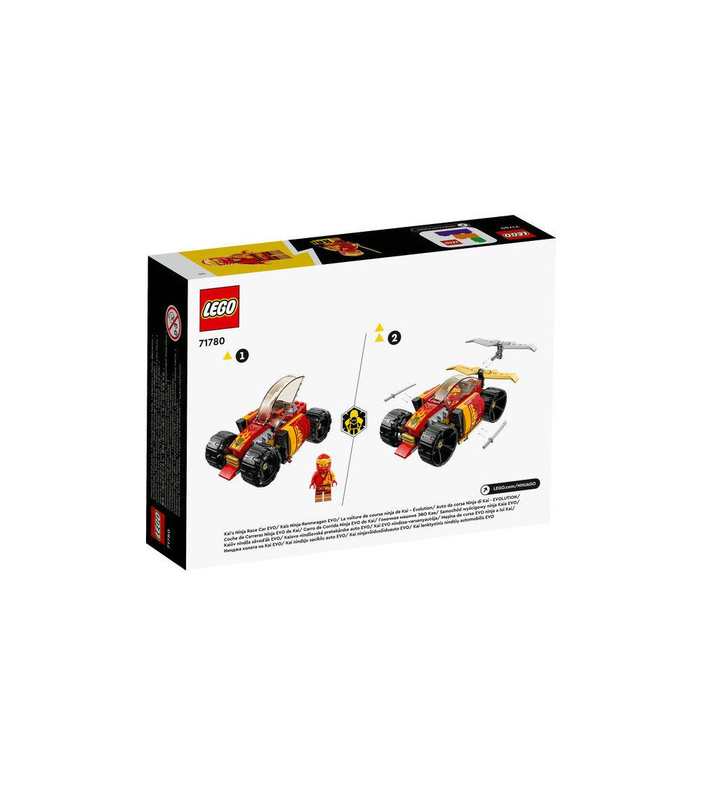 LEGO Ninjago: Mașina de curse EVO ninja a lui Kai 71780 - 94 piese, 6 ...