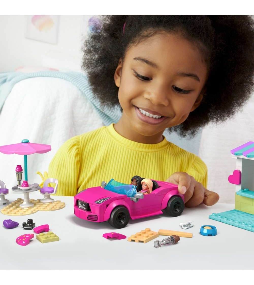 Barbie Mega Bloks, set de joaca masina decapotabila si stand de ...