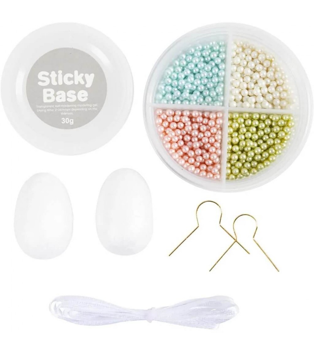 Mini kit de modelare cu Pearl Clay - ouă cu margele - Seturi Paște ...