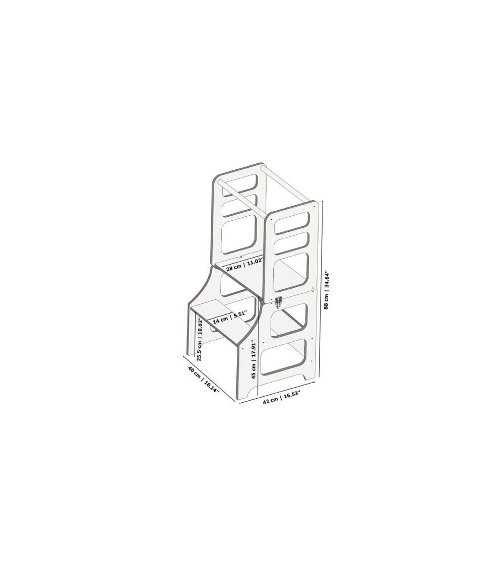 Learning Tower pliabil Duck Woodworks, blue - Learning tower - JOUJOU.RO